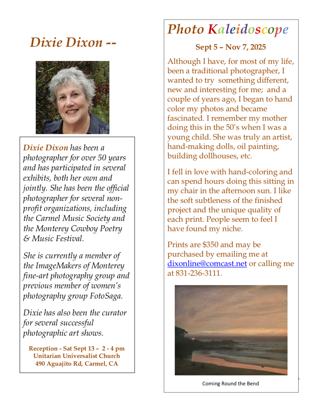 UU Artist - Dixie Dixon - Unitarian Universalist Church of the Monterey ...