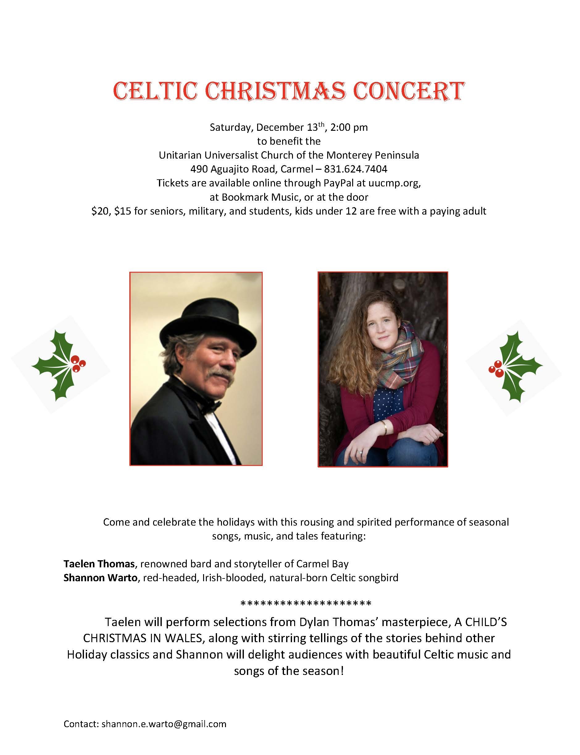 Celtic Christmas - Unitarian Universalist Church of the Monterey Peninsula
